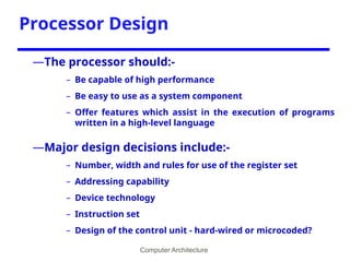 Design of the memory hierarchy computer archiecture | PPT