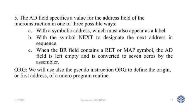 CS304PC:Computer Organization and Architecture session 9 microprogram ...