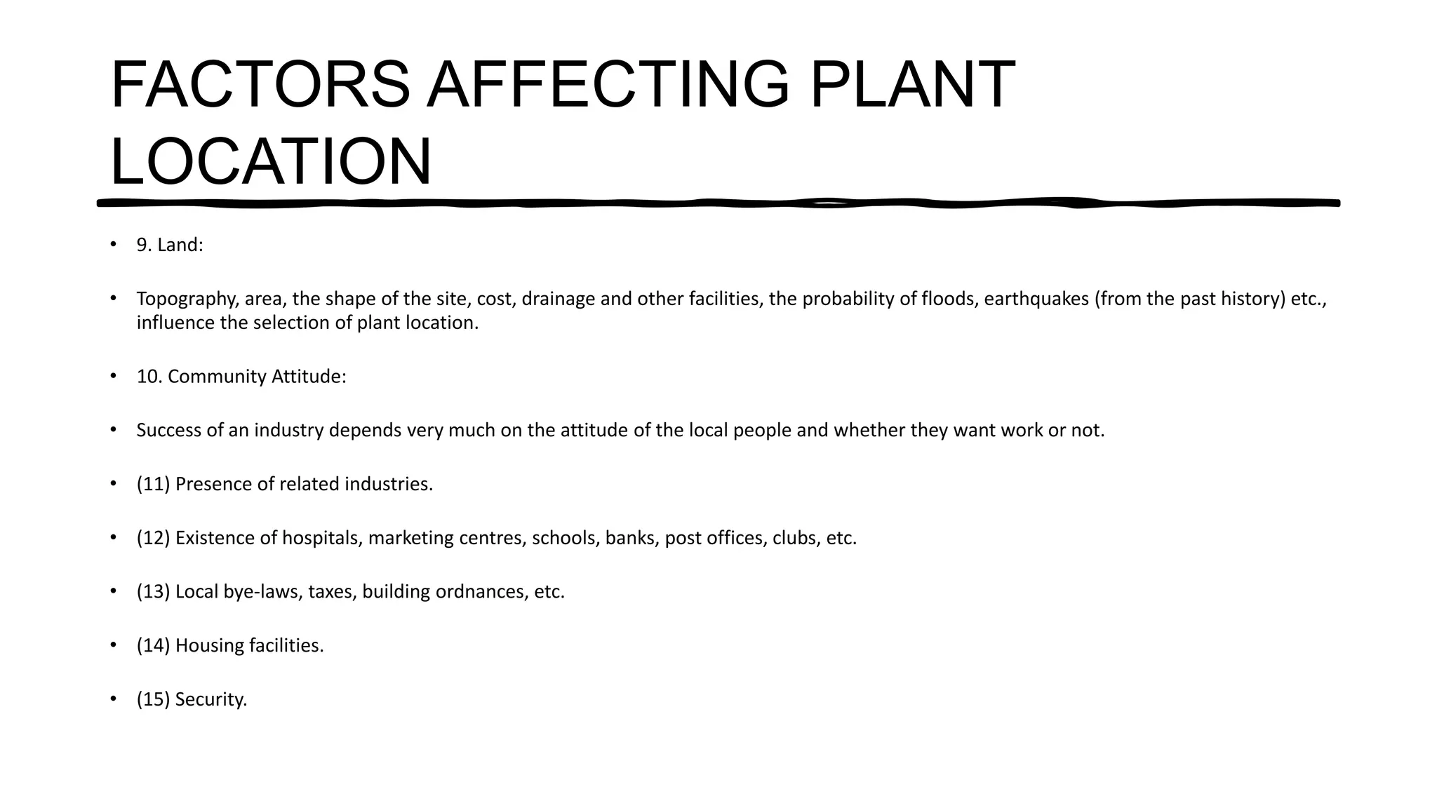 Factors Affecting Plant Location | PPTX