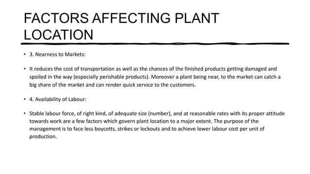 Factors Affecting Plant Location | PPTX | Gardening | Home & Garden