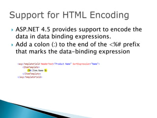 ASP.NET 4.5 webforms | PPTX
