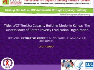 Catherine Theuri - LVCT, Kenya | PPT
