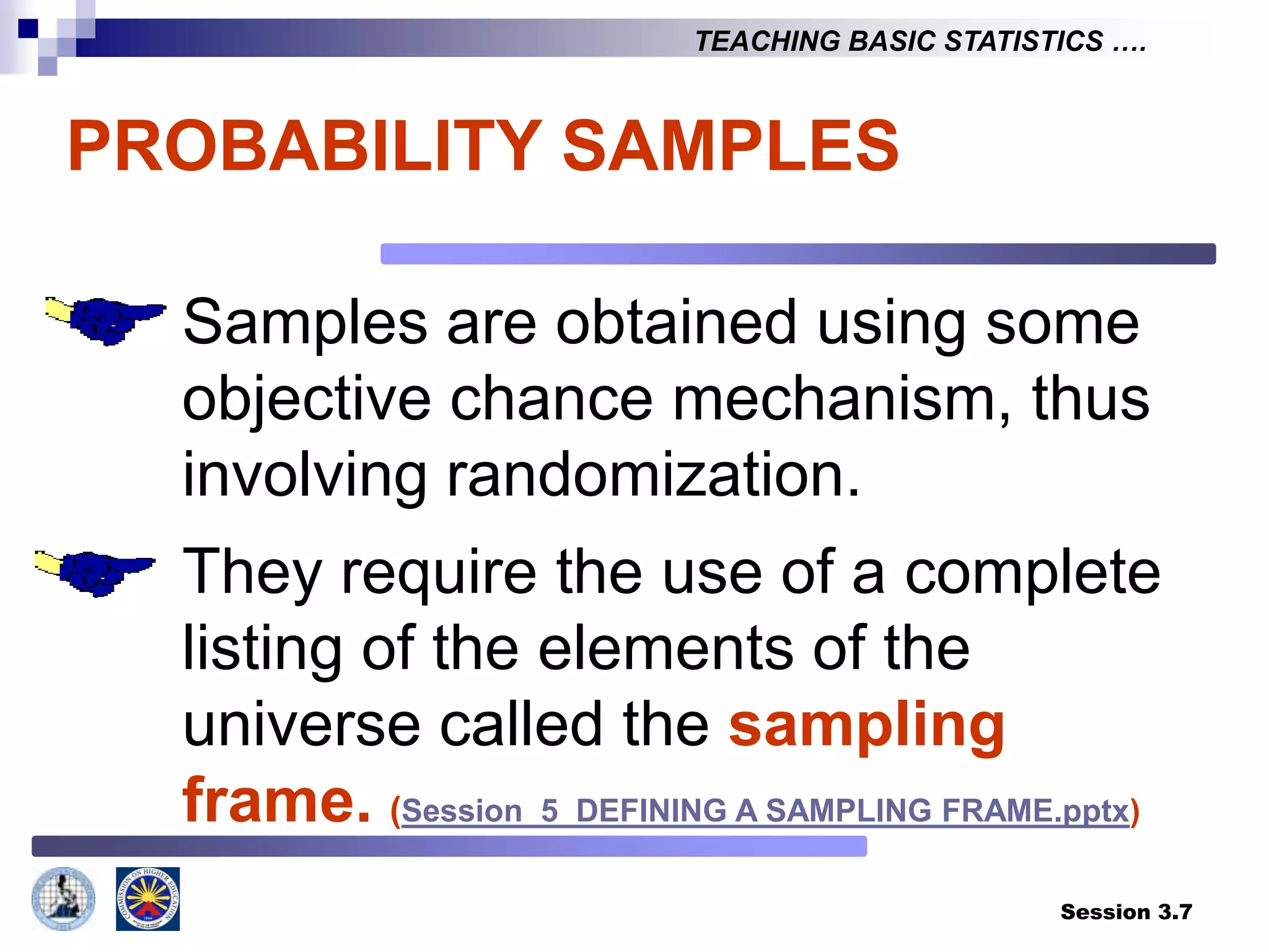Session basic concepts_in_sampling_and_sampling_techniques | PPTX