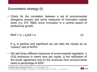 R. De Santis , C. Jona-Lasinio - Environmental Policy Stringency ...