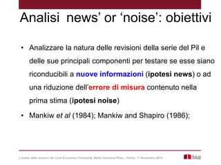 M. G. Piras - L’analisi delle revisioni dei Conti Economici Trimestrali ...