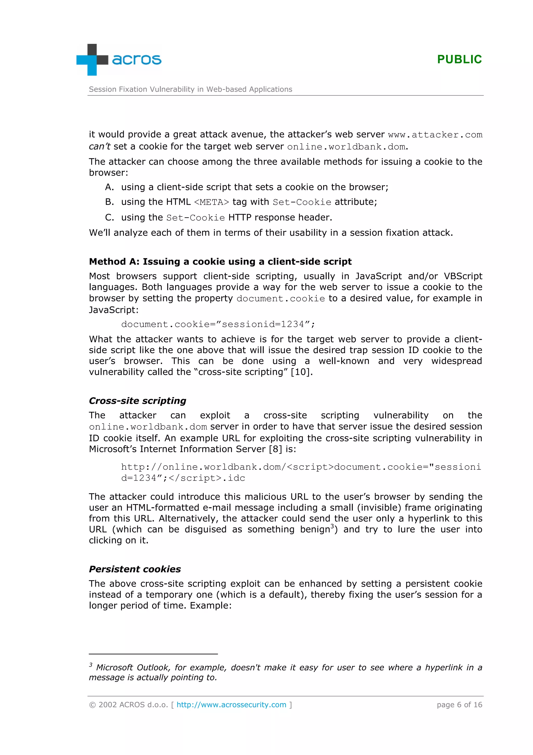 Session fixation | PDF