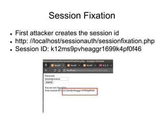 Session Fixation, Reflected XSS and Store XSS Attack (Code Examples) | PPTX