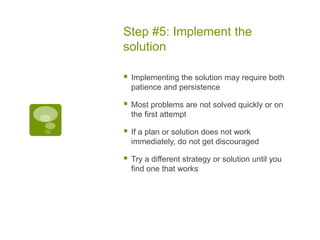 F: Problem solving step #5 -implement | PPT