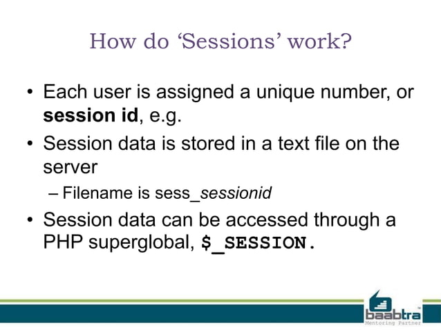 Session handling in php | PPT