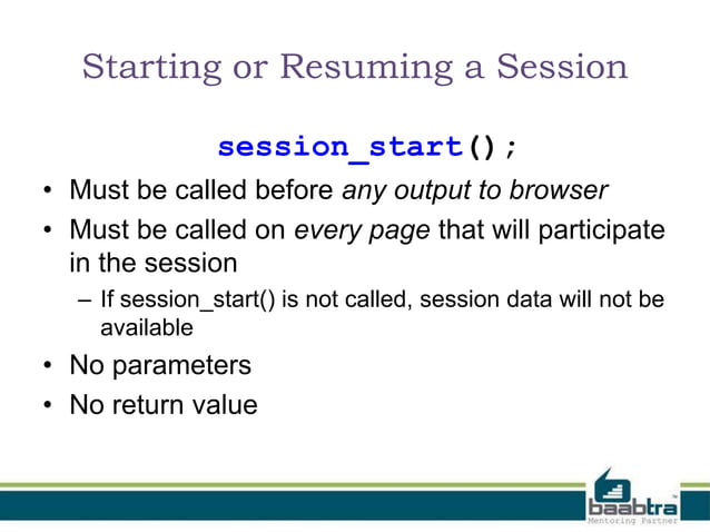 Session handling in php | PPT Session handling in php | PPT