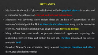 classical mechanics introduction about system .pptx