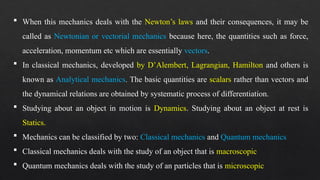classical mechanics introduction about system .pptx