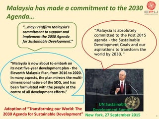 Integrating the 2030 Agenda: SDG Roadmap Malaysia | PPTX