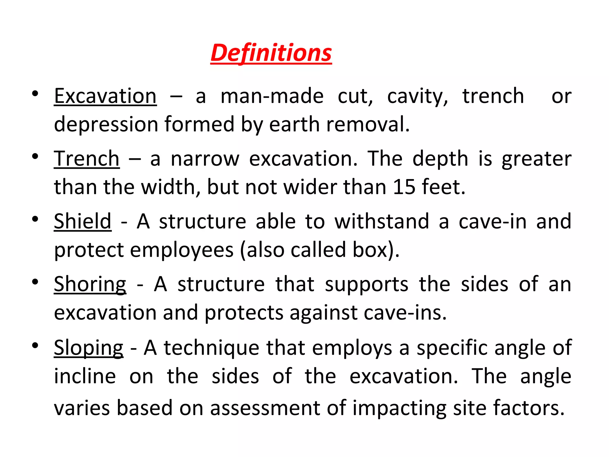 Safety in Excavations | PPT