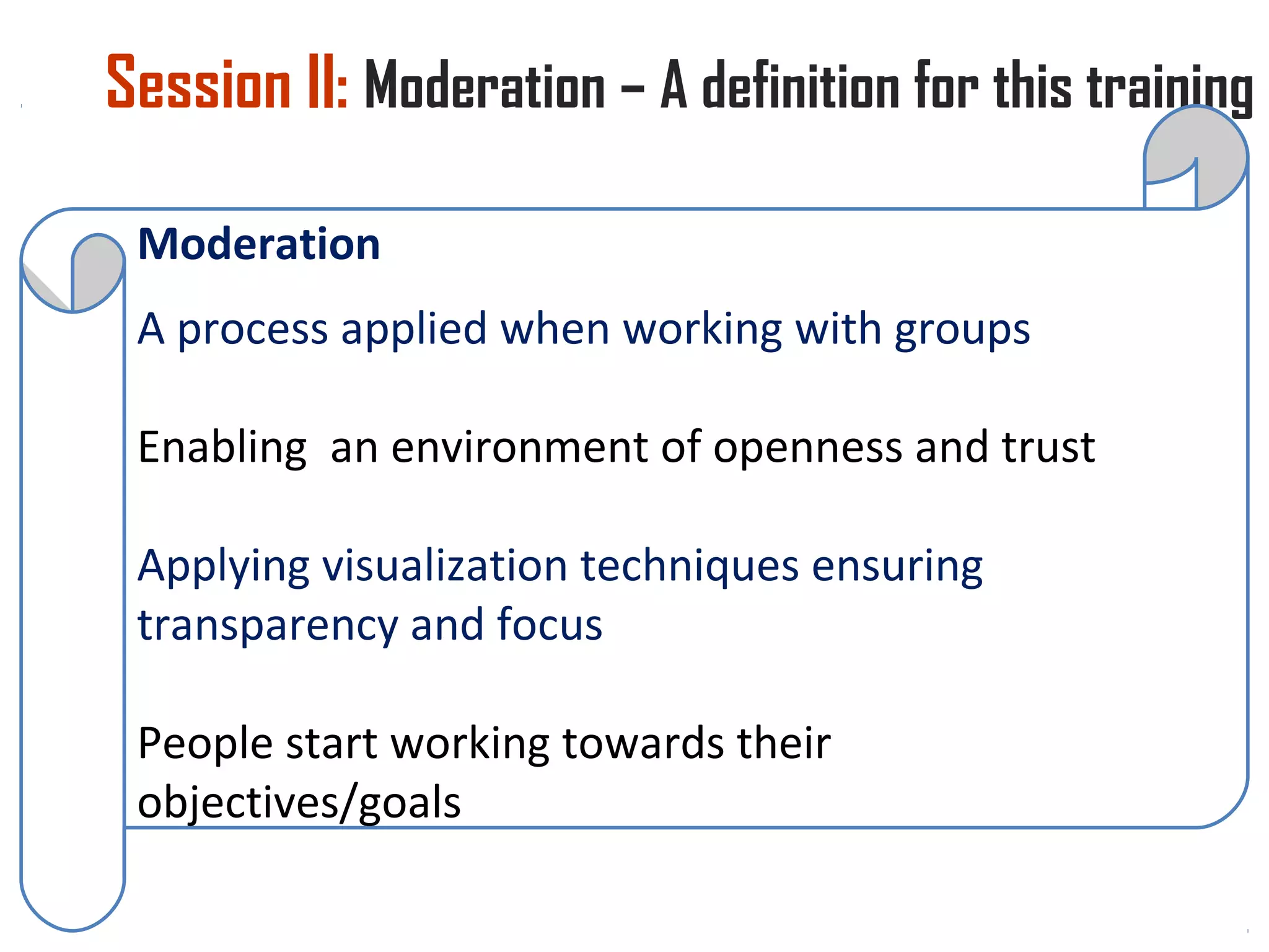 Session moderation & facilitation skill | PPT