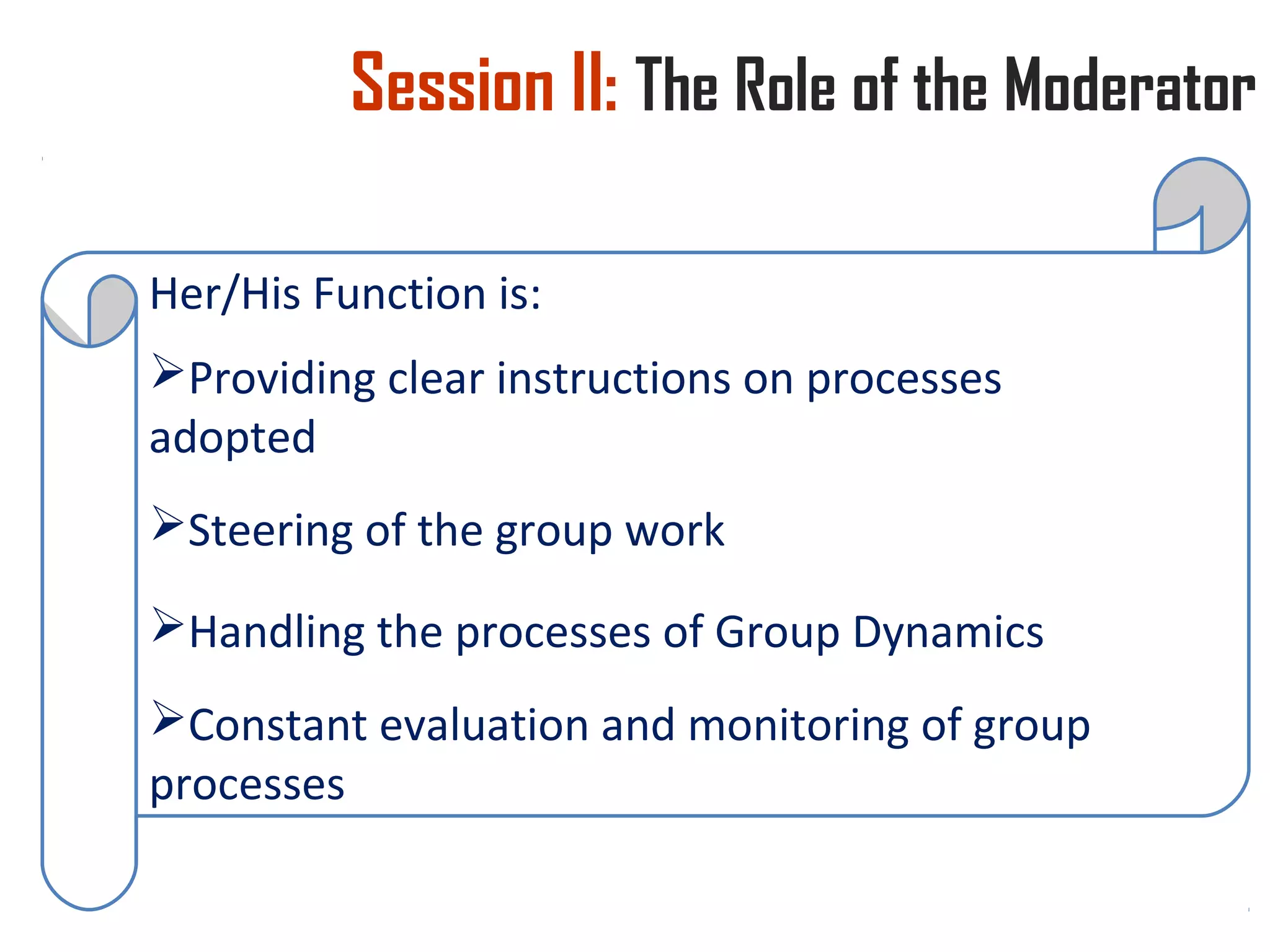 Session moderation & facilitation skill | PPT