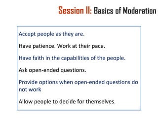 Session moderation & facilitation skill | PPT
