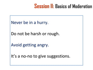 Session moderation & facilitation skill | PPT