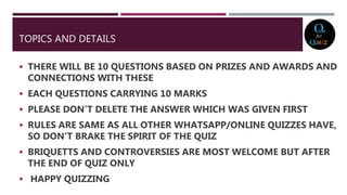 prize and award quiz | PPTX