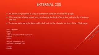Session on common html table | PPT