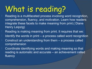 Session on reading | PPT