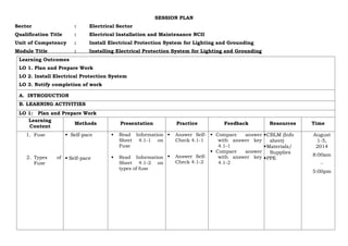 SESSION PLANNNING IN TRAINERS METHODOLOGY | DOC