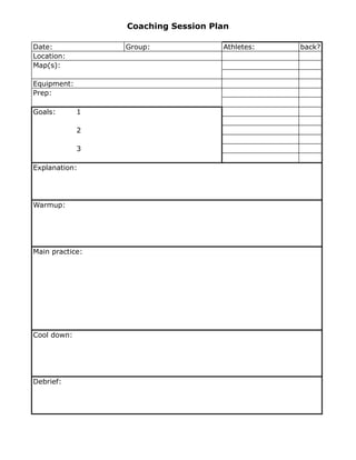Session Plan Template | PDF