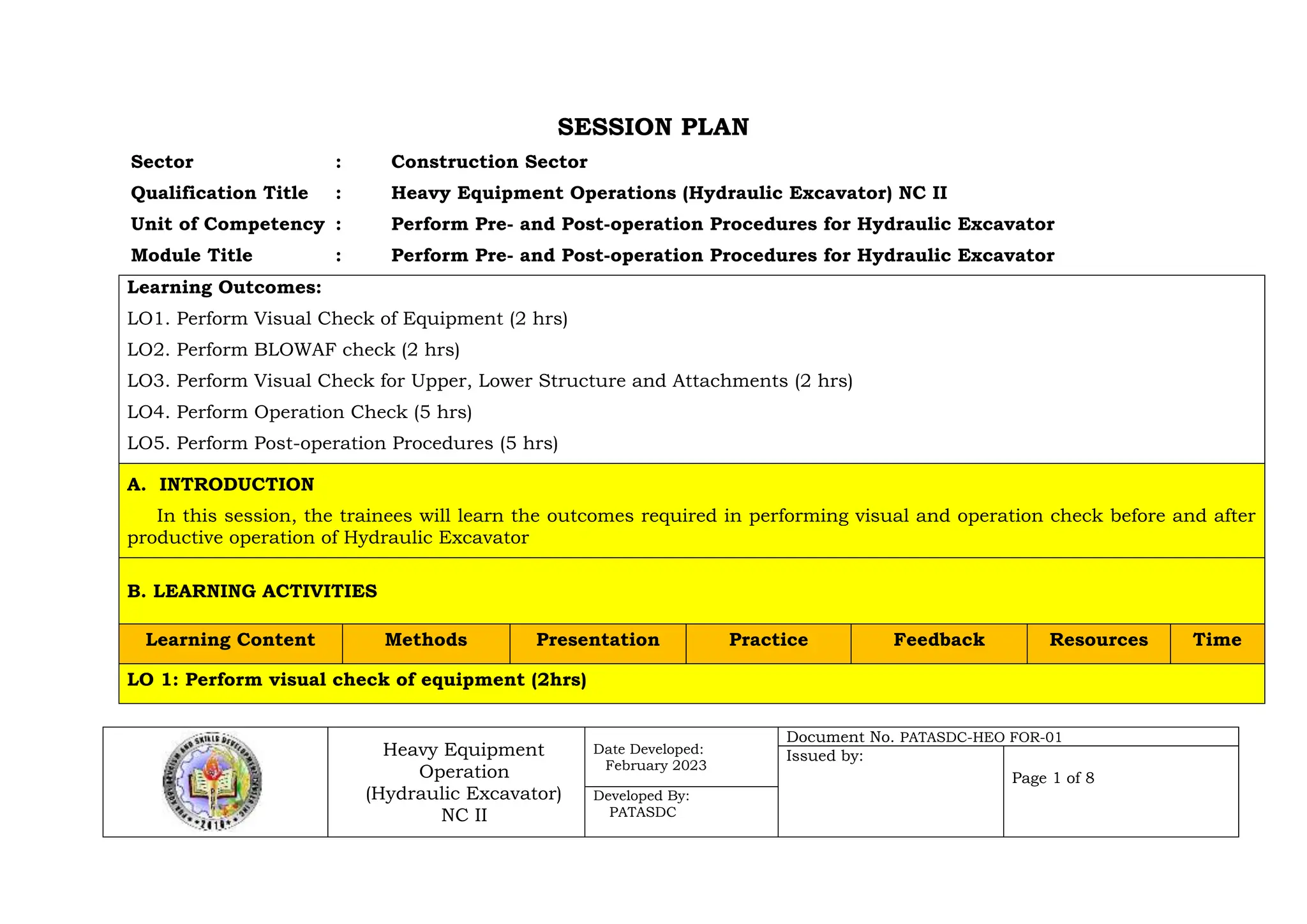 Session Plan UC 1 HEO Hydraulic Excavator.docx