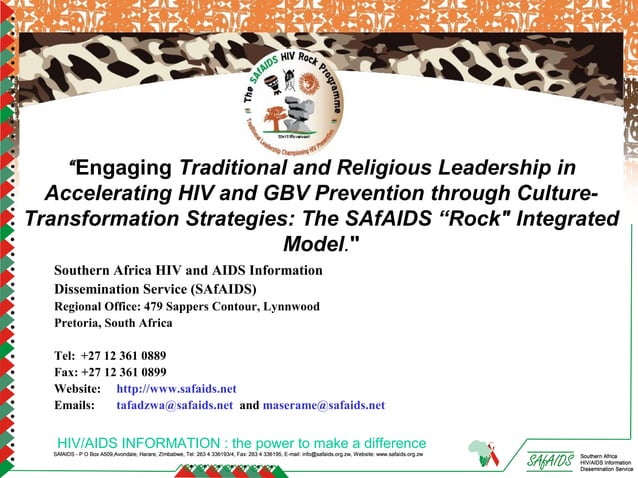 Engaging Traditional and Religious Leadership in accelerating HIV & GBV ...