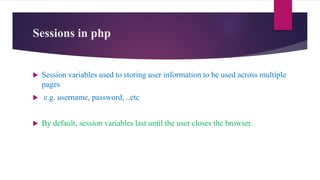 Sessions and cookies in php | PPTX