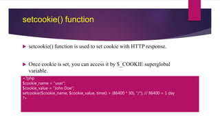 Sessions and cookies in php | PPTX