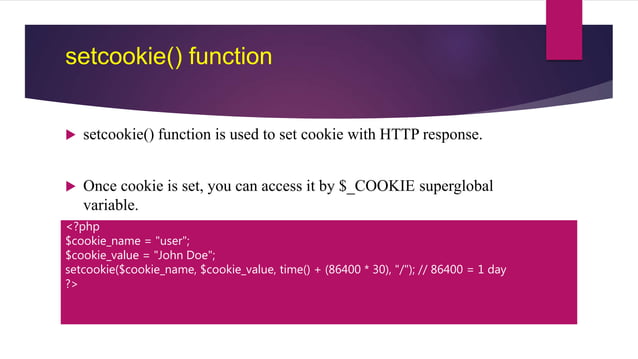 Sessions and cookies in php | PPTX | Internet | Computing