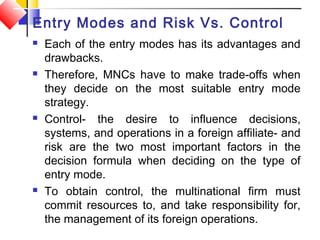 Foreign entry and operation strategies- | PPT
