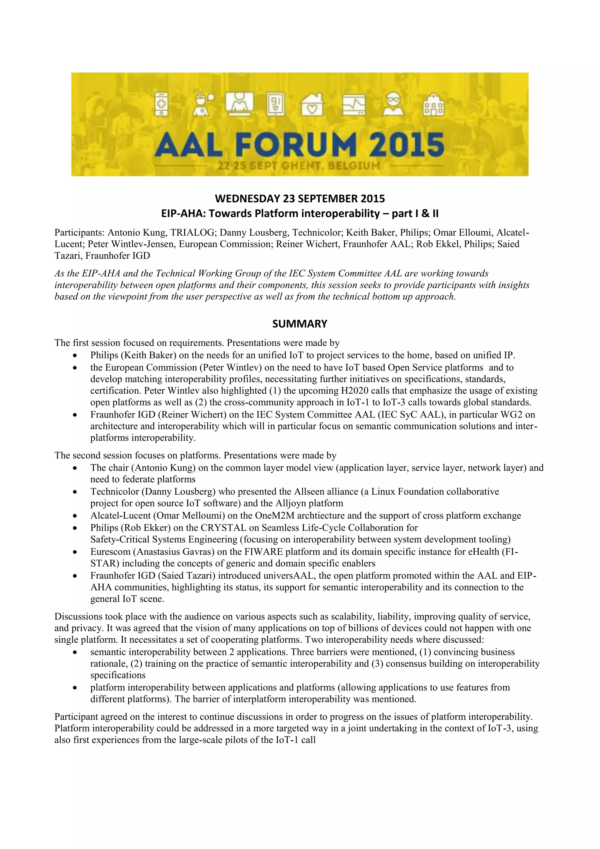 EIP-AHA: Towards Platform Interoperability | PDF | Internet of Things ...