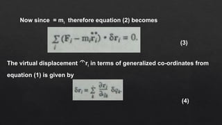 Lagrange's equation from D'Alembertz principle.pptx