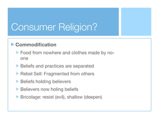 Session V Commodification & Church | KEY