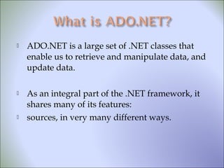 Session x(ado.net) | PPT
