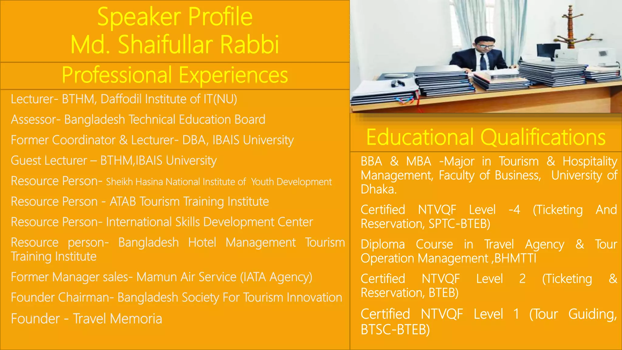 Challenges and Opportunities in Tour Guiding By Md Shaifullar Rabbi | PPTX