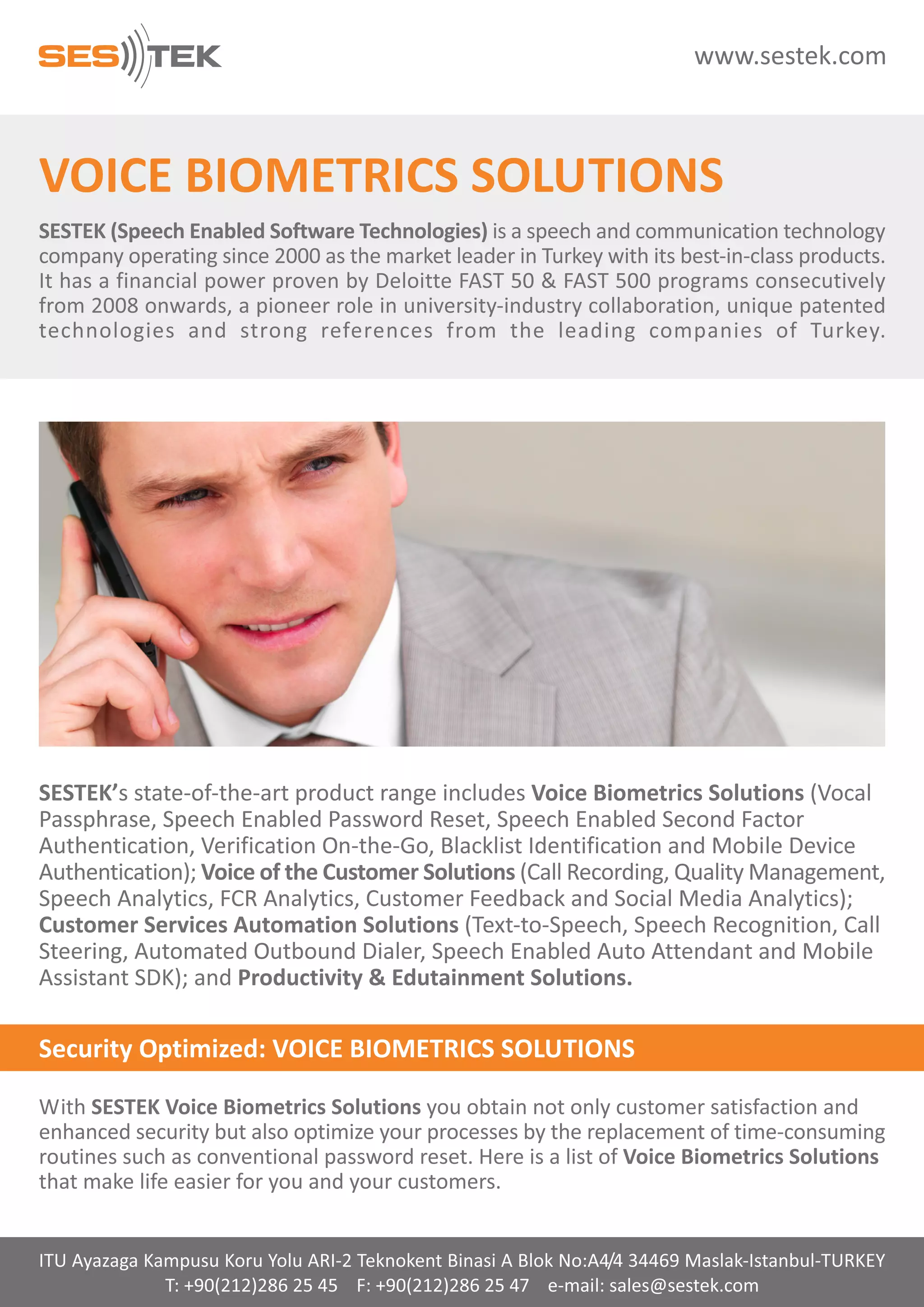 Sestek voice biometrics | PDF