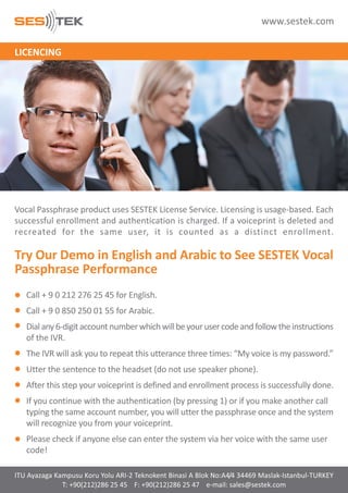 Sestek voice biometrics | PDF
