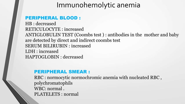 lab work up for hemolytic anemia | PPTX
