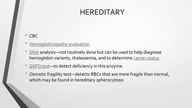 lab work up for hemolytic anemia | PPTX