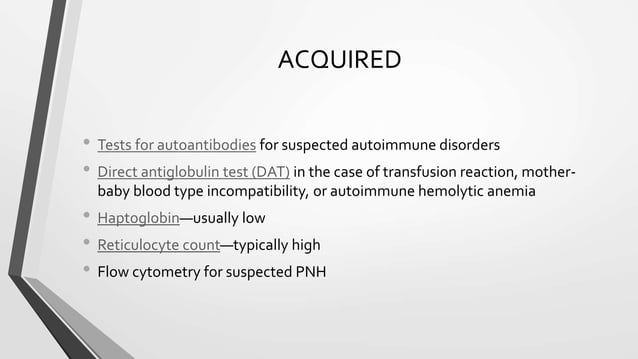 lab work up for hemolytic anemia | PPTX