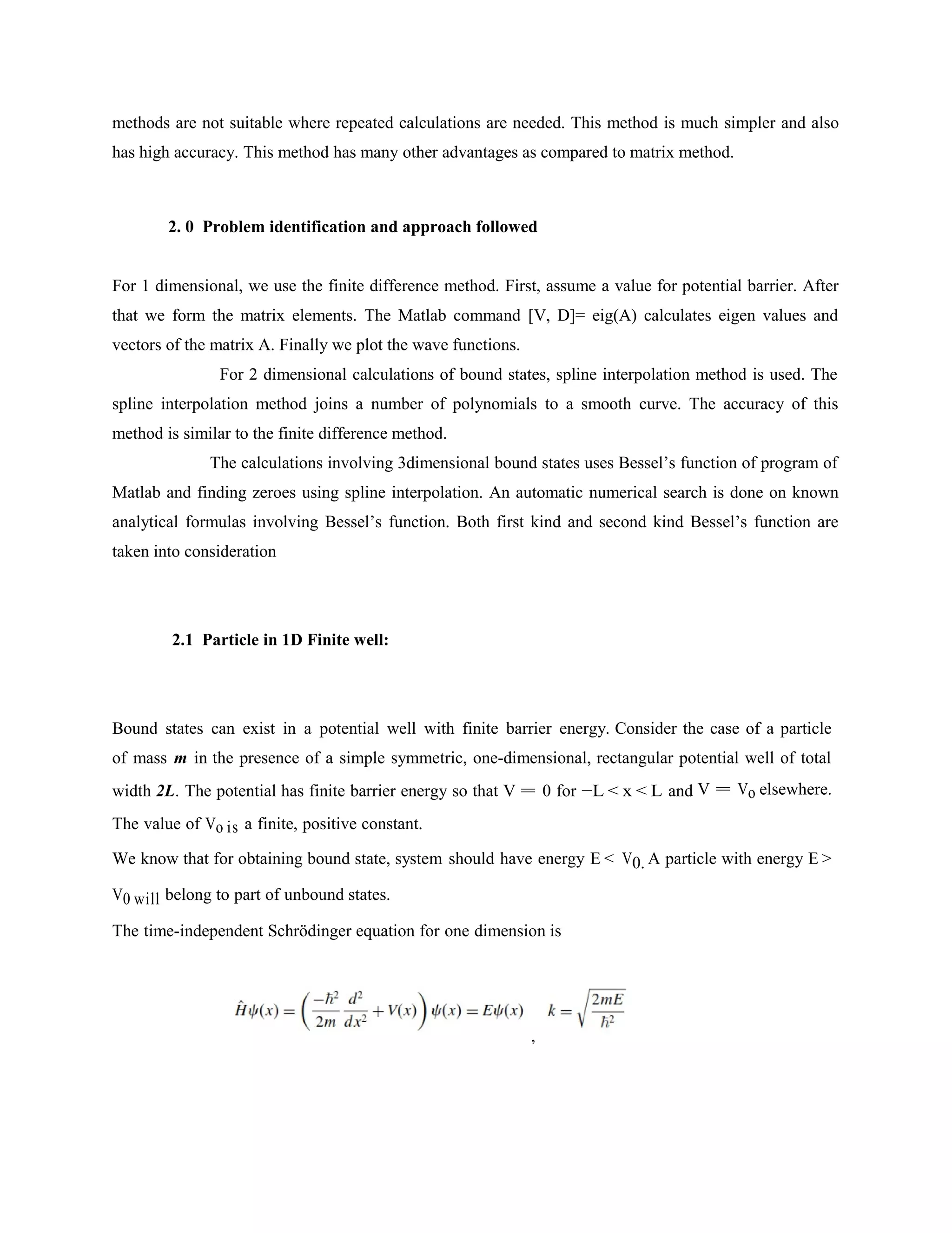 Bound states in 1d, 2d and 3d quantum wells | DOC