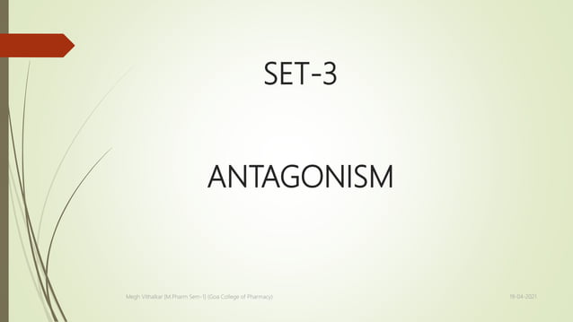Drug Antagonism and Types. | PPTX