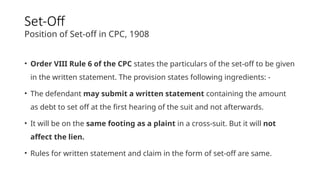 Set-off and Counter Claim in written statement.pptx