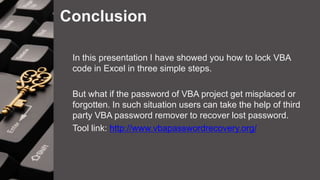 Know How to Lock VBA Code in Microsoft Excel | PPT