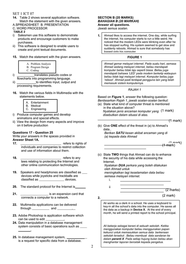 Set1 ict-question | DOC | Internet | Computing