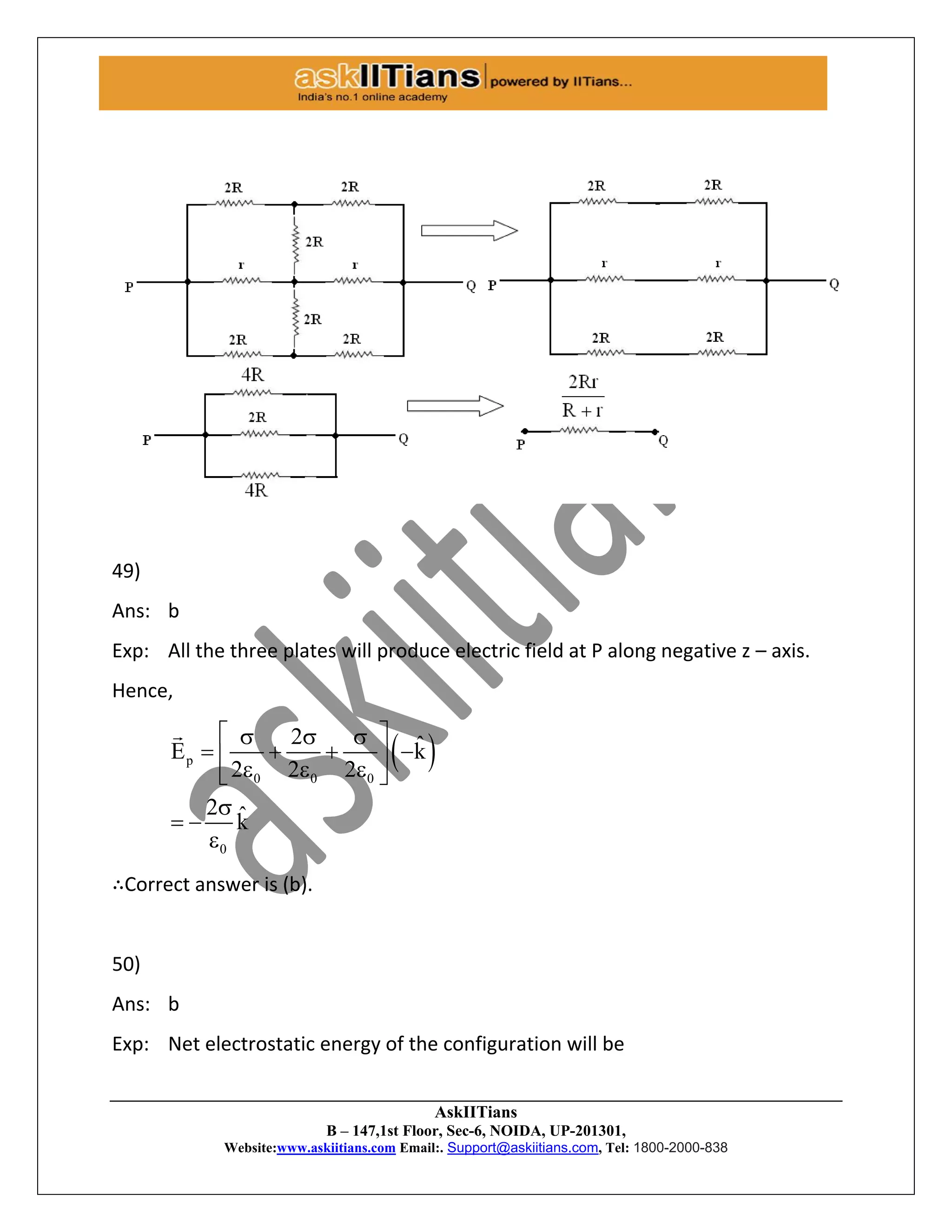 IIT JEE Main Sample Papers Set1 Answers | PDF