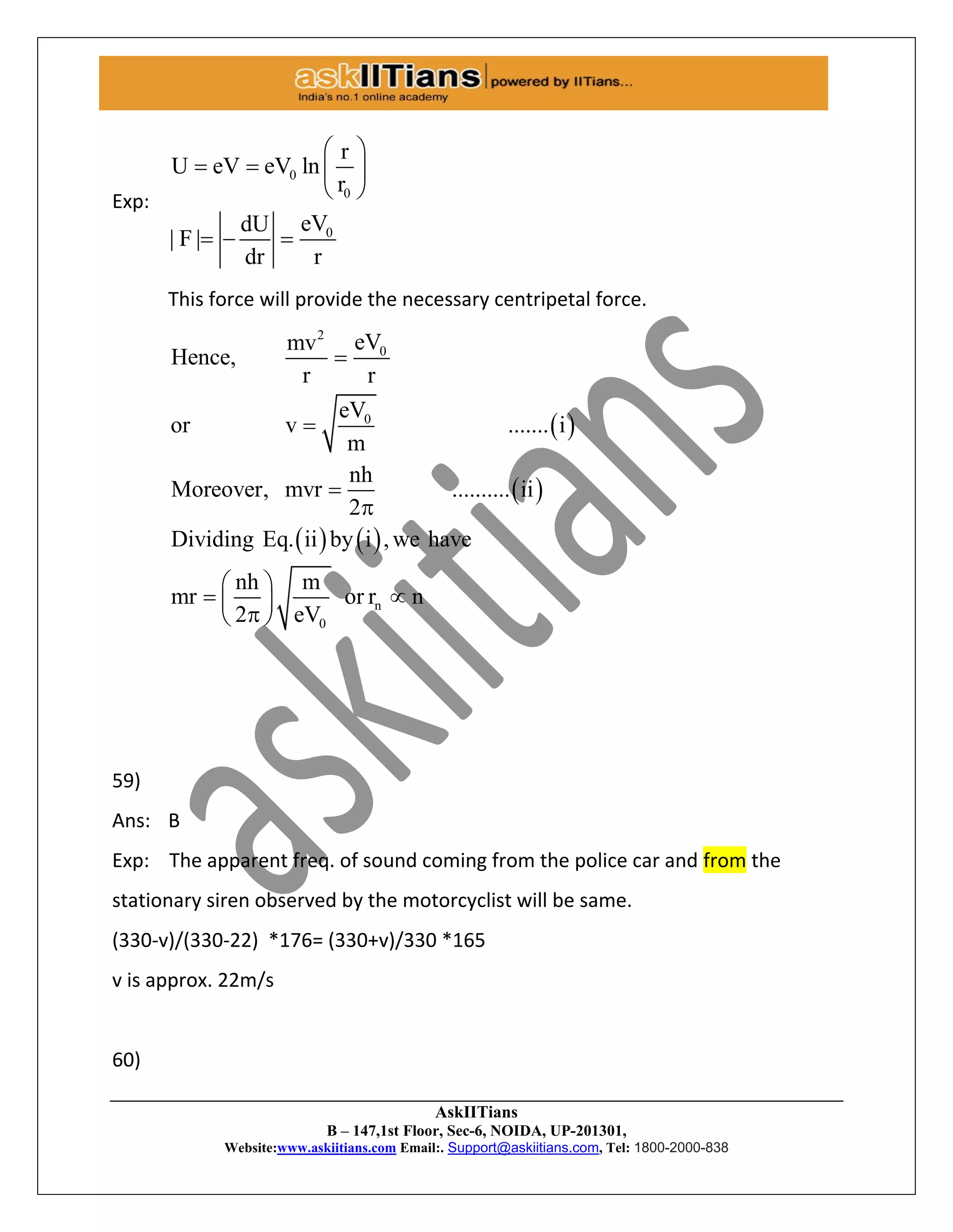 IIT JEE Main Sample Papers Set1 Answers | PDF